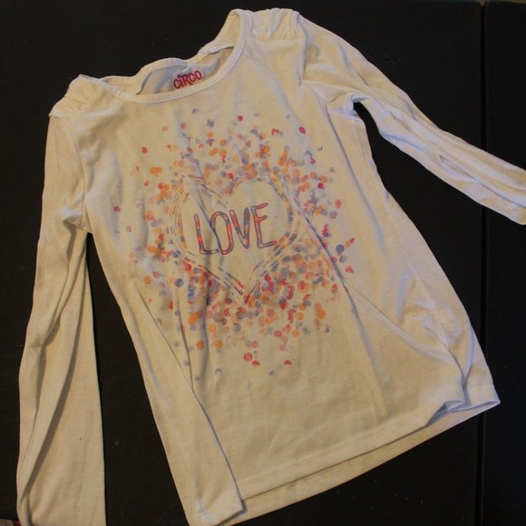 Circo | Shirts & Tops | Circo Girls Long Sleeve Shirt White With Graphic Size Medium 78 C | Poshmark